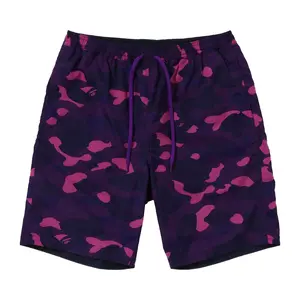 A BATHING APE Color Camo Shark Reversible Shorts - Purple