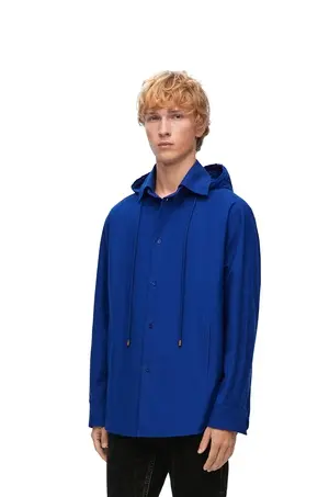 Loewe Hooded Overshirt In Cotton