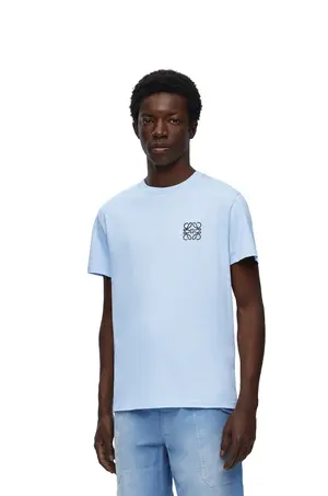 Loewe Regular Fit T-shirt In Cotton Soft Blue