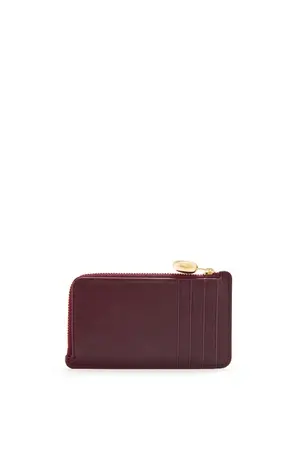 Loewe Pebble Coin Cardholder In Shiny Nappa Leather Skin - Burgundy