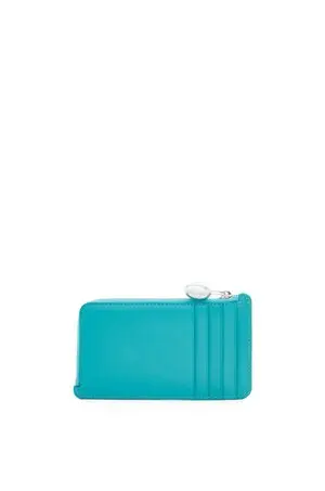 Loewe Pebble Coin Cardholder In Shiny Nappa Leather Skin Deep Turquoise