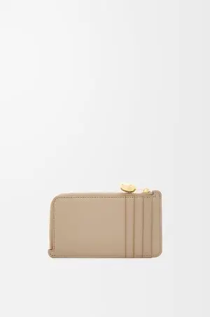 Loewe Pebble Coin Cardholder In Shiny Nappa Leather Skin Sand