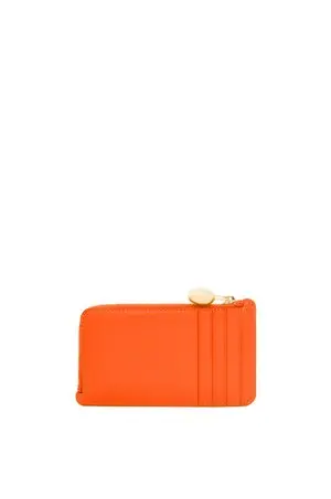 Loewe Pebble Coin Cardholder In Shiny Nappa Leather Skin Vivid Orange