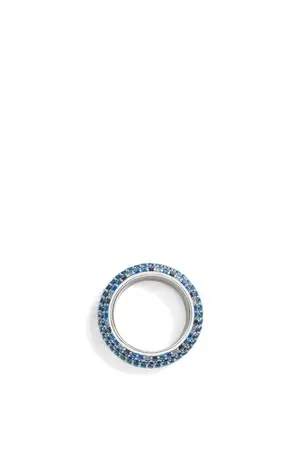 Loewe Large Pavé Ring - Silver/blue