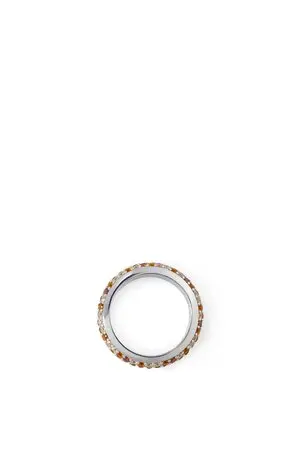 Loewe Sterling Silver Pavé Crystal Ring - Silver/brown