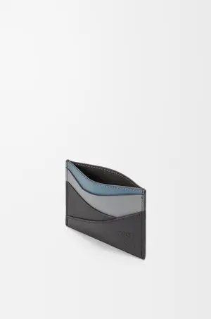 Loewe Puzzle Plain Cardholder In Classic Leather Skin - Asphalt Grey/storm Blue