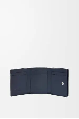 Loewe Trifold Wallet In Soft Grained Leather Skin - Deep Navy
