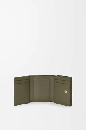 Loewe Trifold Wallet In Soft Grained Leather Skin - Khaki Green