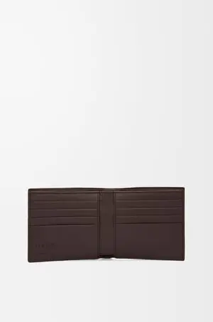 Loewe Bifold Wallet In Satin Leather Skin - Dark Brown