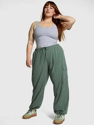Pink Tech Stretch Cargo Pants - Green