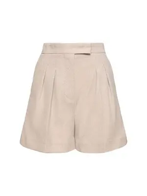 Max Mara Jessica Pleated Cotton Jersey Shorts