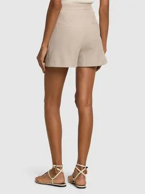 Max Mara Jessica Pleated Cotton Jersey Shorts
