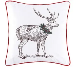 C&F HOME Holly Deer Pillow By - One-color