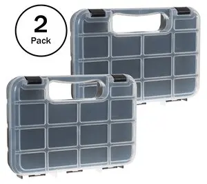 STALWART 2-pack Plastic Storage Box With 14 Sma Ll Compartment