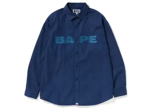 A BATHING APE Denim Loose Fit Shirt - Indigo