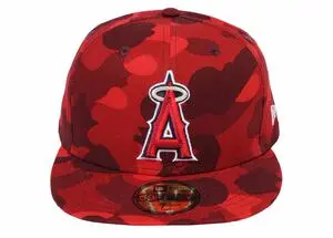 A BATHING APE X Mlb New Era Angels 59fifty Fitted Cap - Red