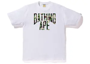 A BATHING APE Abc Camo Nyc Logo Tee Shirt White Green