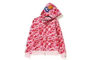 A BATHING APE Abc Camo Shark Full Zip Hoodie - Pink