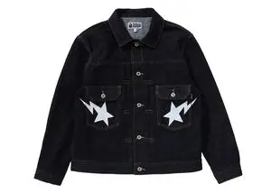 A BATHING APE Sta Denim Type02 Jacket - Black
