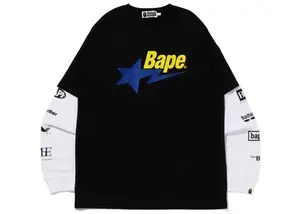 A BATHING APE Sta Layerd Long Sleeve Tee Shirt