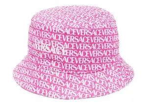 Versace Logo Print Bucket Hat - Pink