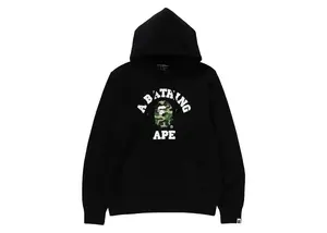 A BATHING APE Abc Camo College Organic Cotton Pullover Hoodie - Black/green