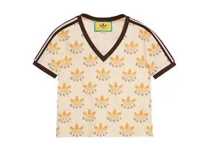 Gucci X Adidas Trefoil Print T-shirt - Ivory