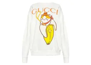 Gucci X Bananya Logo Printed Sweatshirt - White