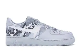 Nike Air Force 1 Low Winter Camo Sneakers - Pure Platinum/pure Platinumone-colorwhiteone-colorwolf Greyone-colorcool Greyone-colortotal Orange