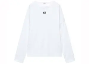 Loewe Oversized Fit Long Sleeve T-shirt In Cotton - White