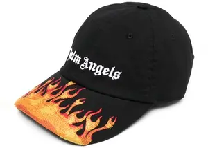 Palm Angels Jacquard Flames Logo Cap - Black