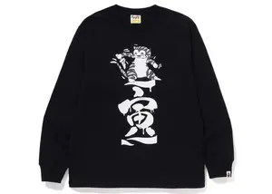 A BATHING APE Tiger Graphic Long Sleeve Tee Shirt