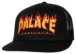 PALACE X Thrasher Trucker Hat - Black
