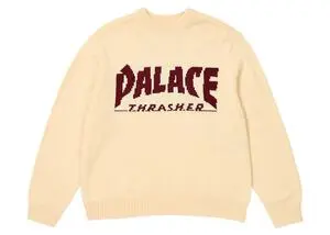 PALACE X Thrasher Knit - Off White