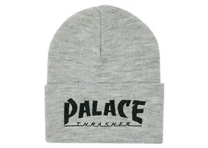 PALACE X Thrasher Beanie - Grey Marl