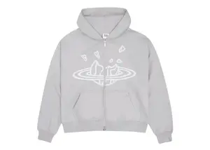 BROKEN PLANET Zip-up Hoodie - Stone Grey