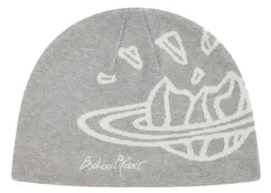 BROKEN PLANET Logo Nylon Beanie - Heather Grey
