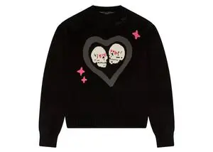 BROKEN PLANET Hearts Are Made To Be Broken Knit Sweater - Midnight Black