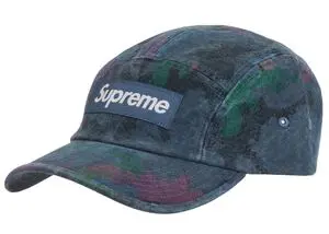 Supreme Washed Canvas Camp Cap - Navy Blue Camo