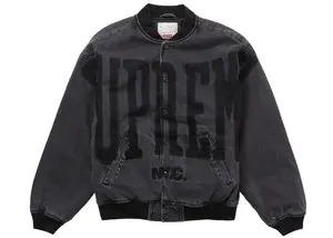Supreme Washed Knockout Denim Varsity Jacket