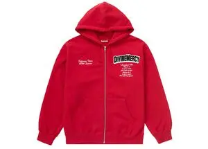 Supreme Salvation Zip Up Hooded Sweatshirt - Red