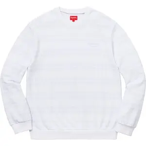 Supreme Dash Stripe Crewneck Sweatshirt - White