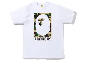 BAPE 1st Camo Box Ape Head Tee Shirt Whiteyellow