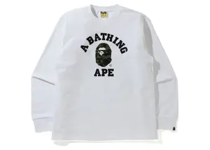A BATHING APE 1st Camo College Long Sleeve Tee Shirt