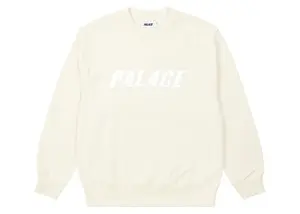 PALACE Iridescent Applique Crewneck Sweatshirt - Soft White
