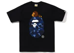 BAPE Camo Milo On Big Ape Tee Shirt (fw22) Black Navy Blue