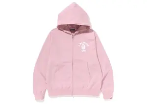A BATHING APE College Relaxed Fit Full Zip Hoodie - Pink