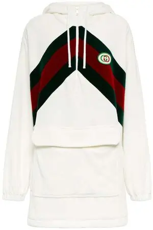 Gucci Chenille Web Hooded Dress - White