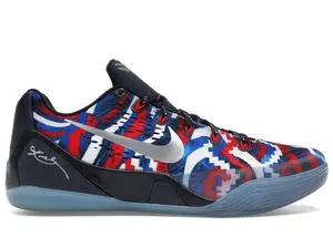 Nike Kobe 9 Em Low Independence Day Sneakers - White/metallic Silver/hyper Cobalt Blue