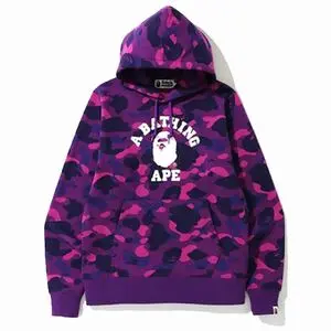 A BATHING APE Camo College Pullover Hoodie - Purple/pink